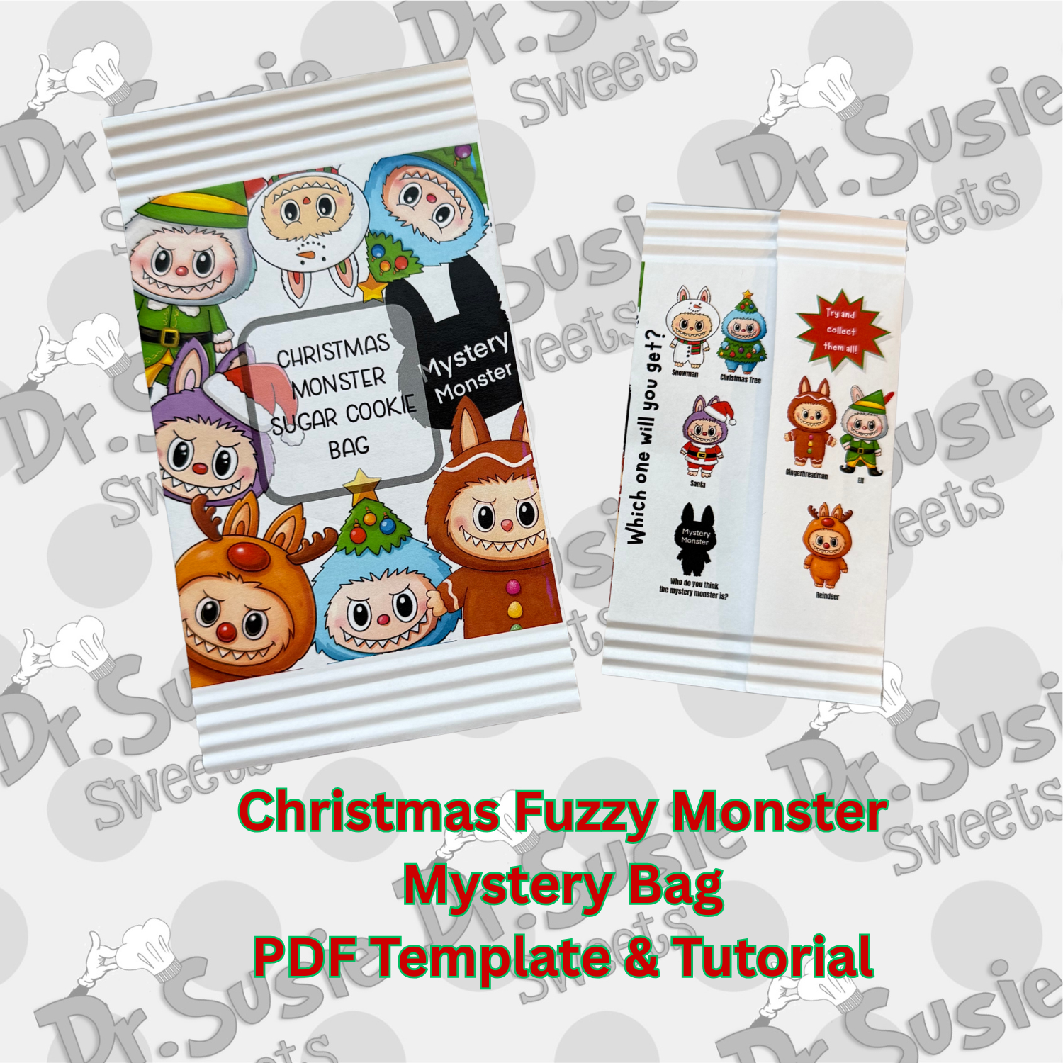 Christmas Fuzzy Monsters-Mystery Bag-PDF Template and Tutorial – My Store